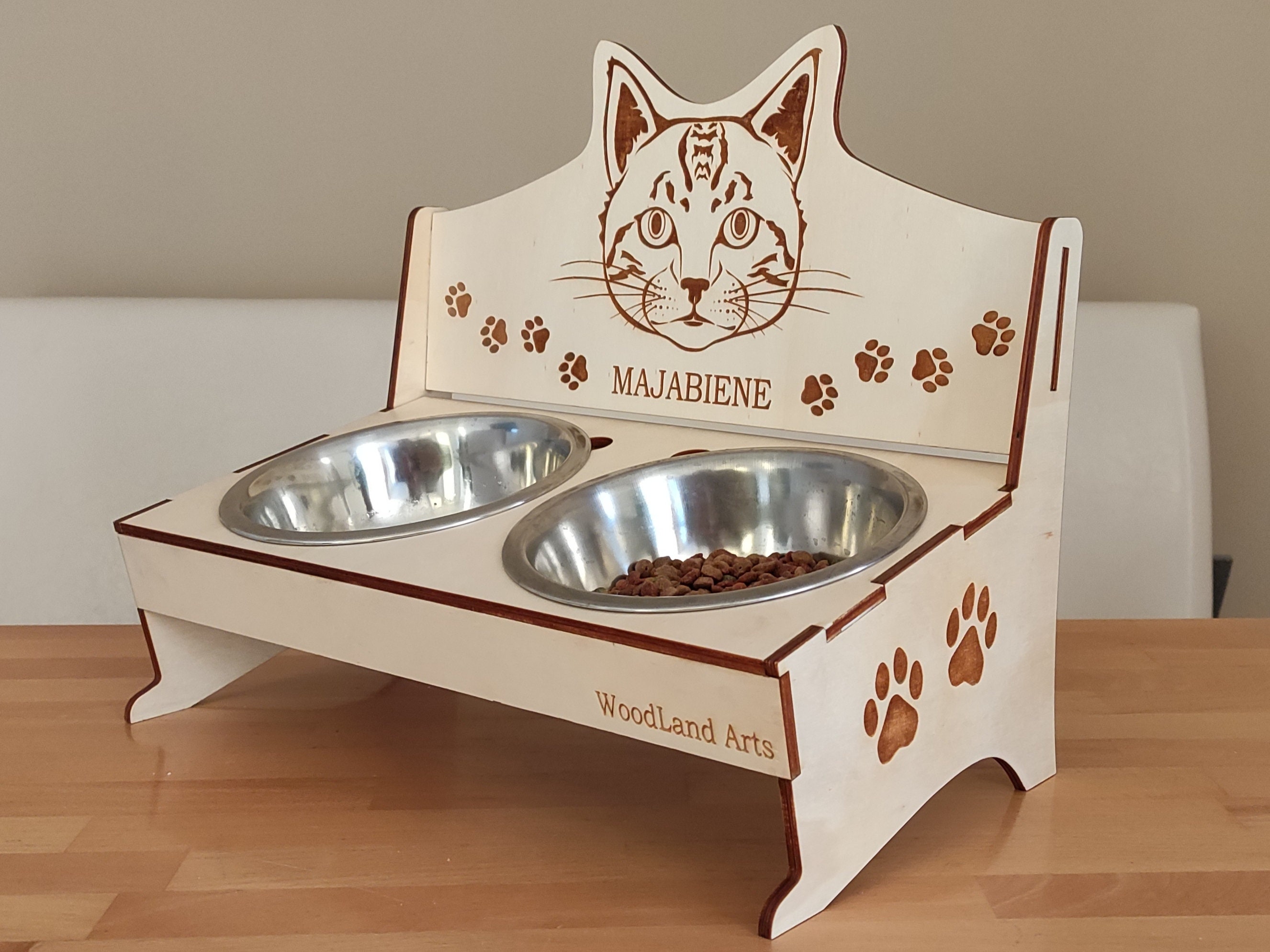 Laser Cut File Katzen Fressnapf Fressnapf Futternapf Futterstation ...