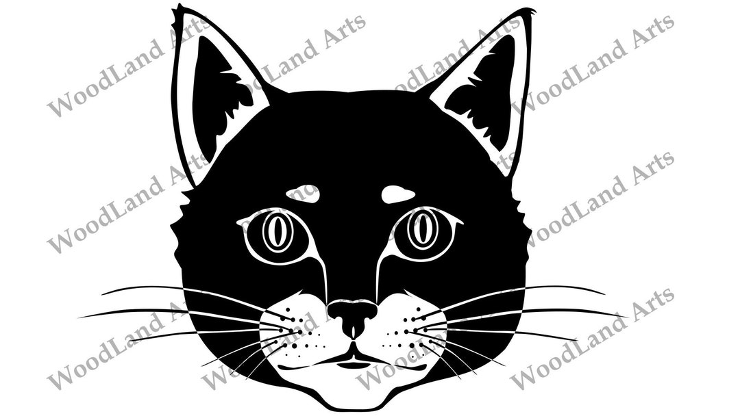 Animal Clip Art: Cat Head 08, Tribal Cat, Cat Clipart, SVG, JPEG, PNG ...