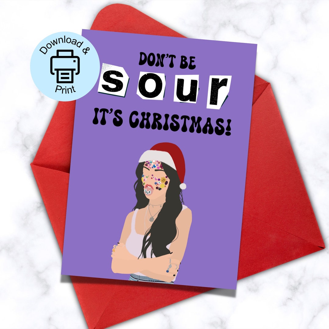 Olivia Printable Christmas Card, Sour Christmas Card, OR Christmas Card ...
