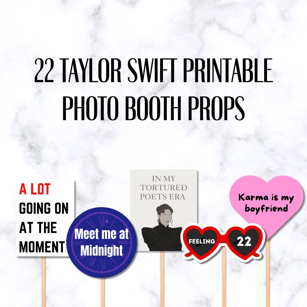 TS Printable Photo Booth Props, Eras Party Photo Booth Printable, TS ...