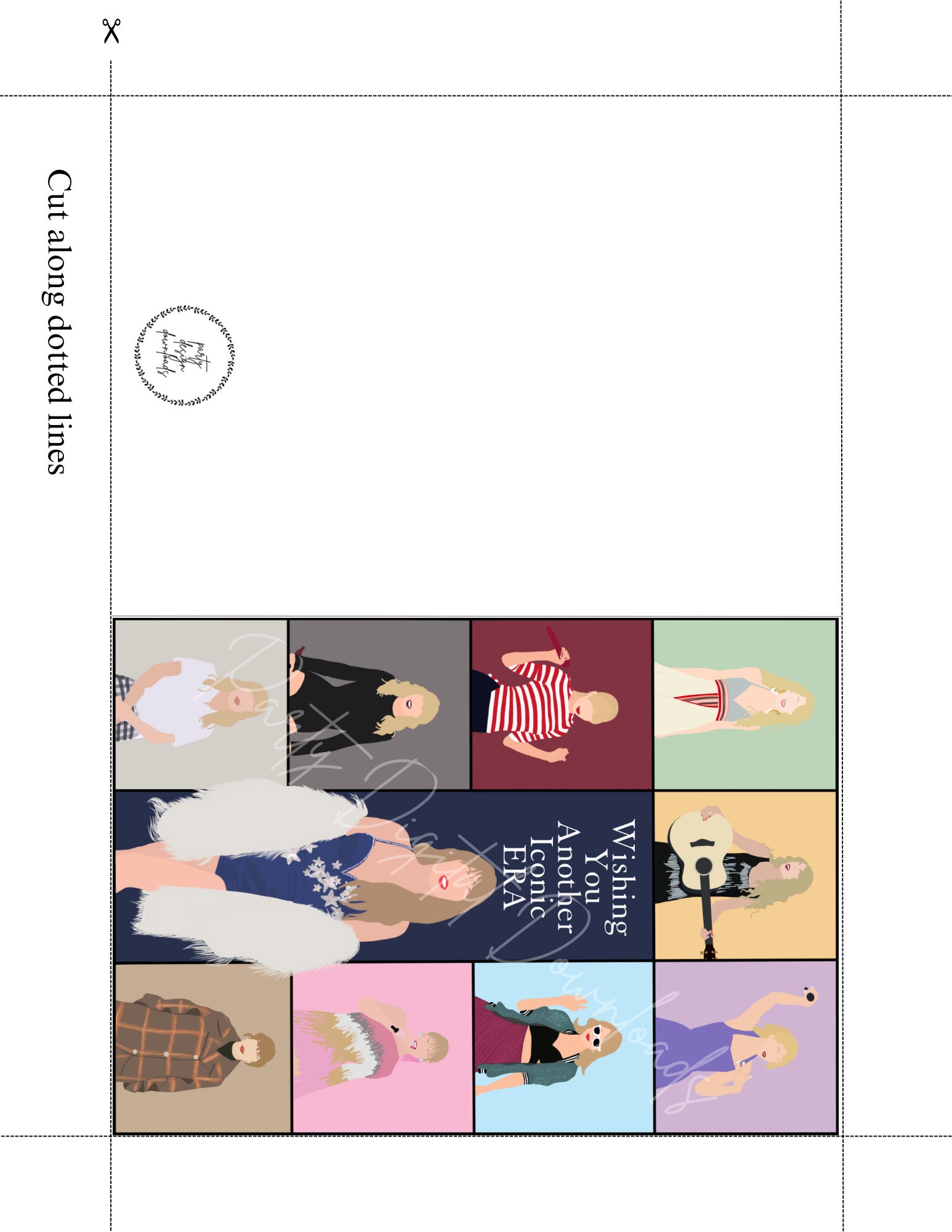 Taylor Swift Printable Birthday Card Swiftie Birthday Card Taylor