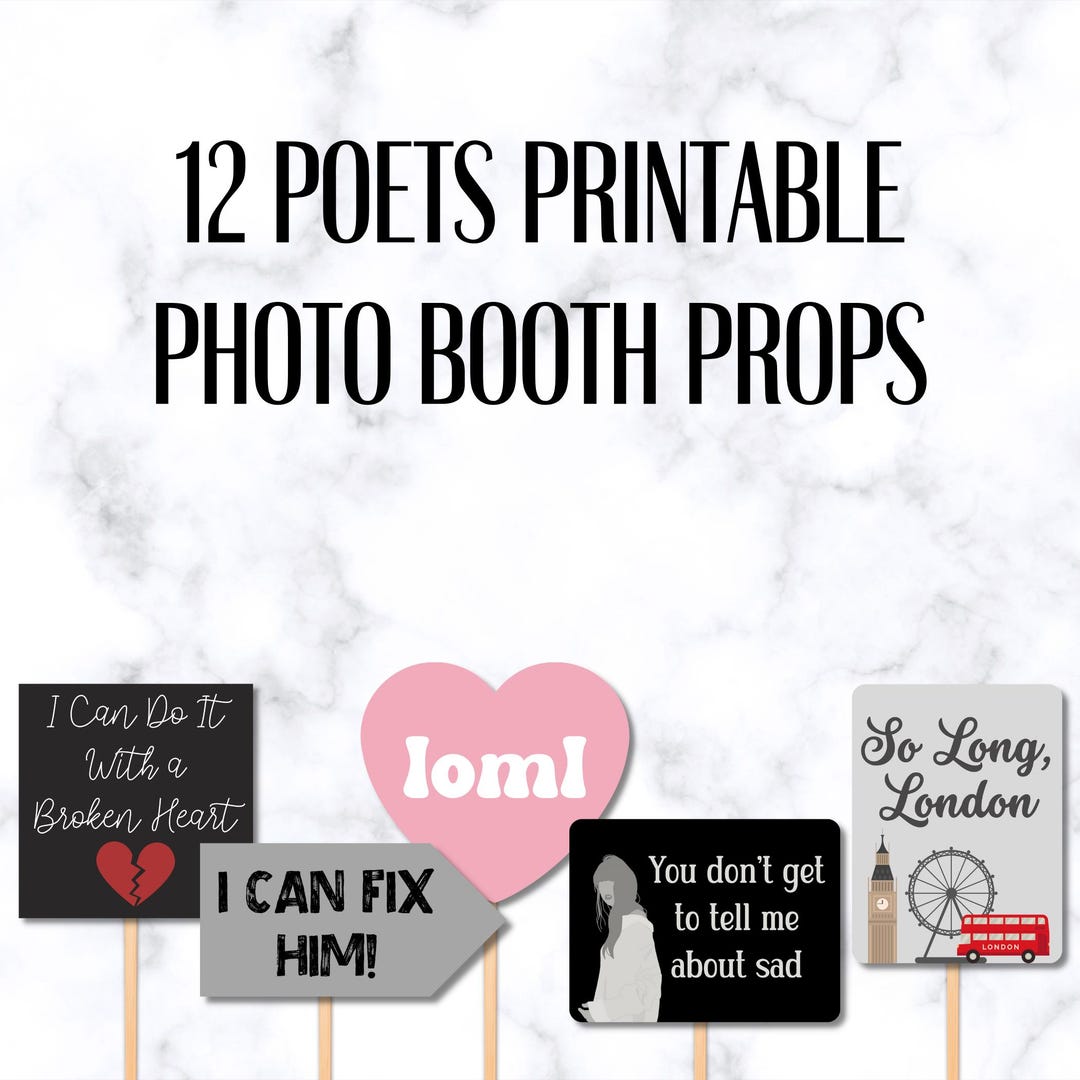 TS Poets Printable Photo Booth Props, Eras Party Photo Booth Props ...