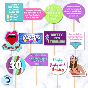 13 Going on 30 Printable Photo Booth Props, 13 Going on 30 Party, 30th ...