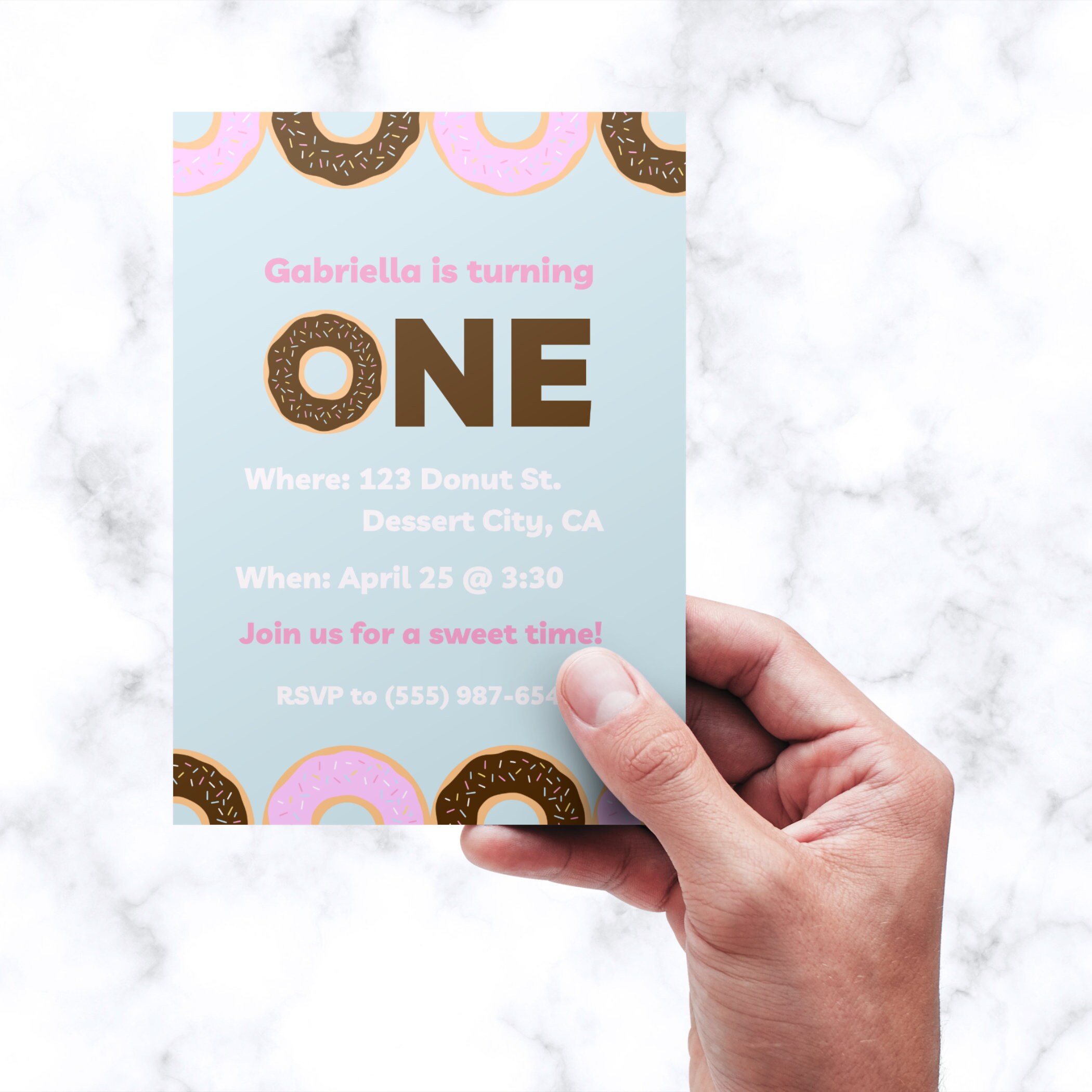 1st Birthday Invitation Donut Party Donut Birthday Party - Etsy