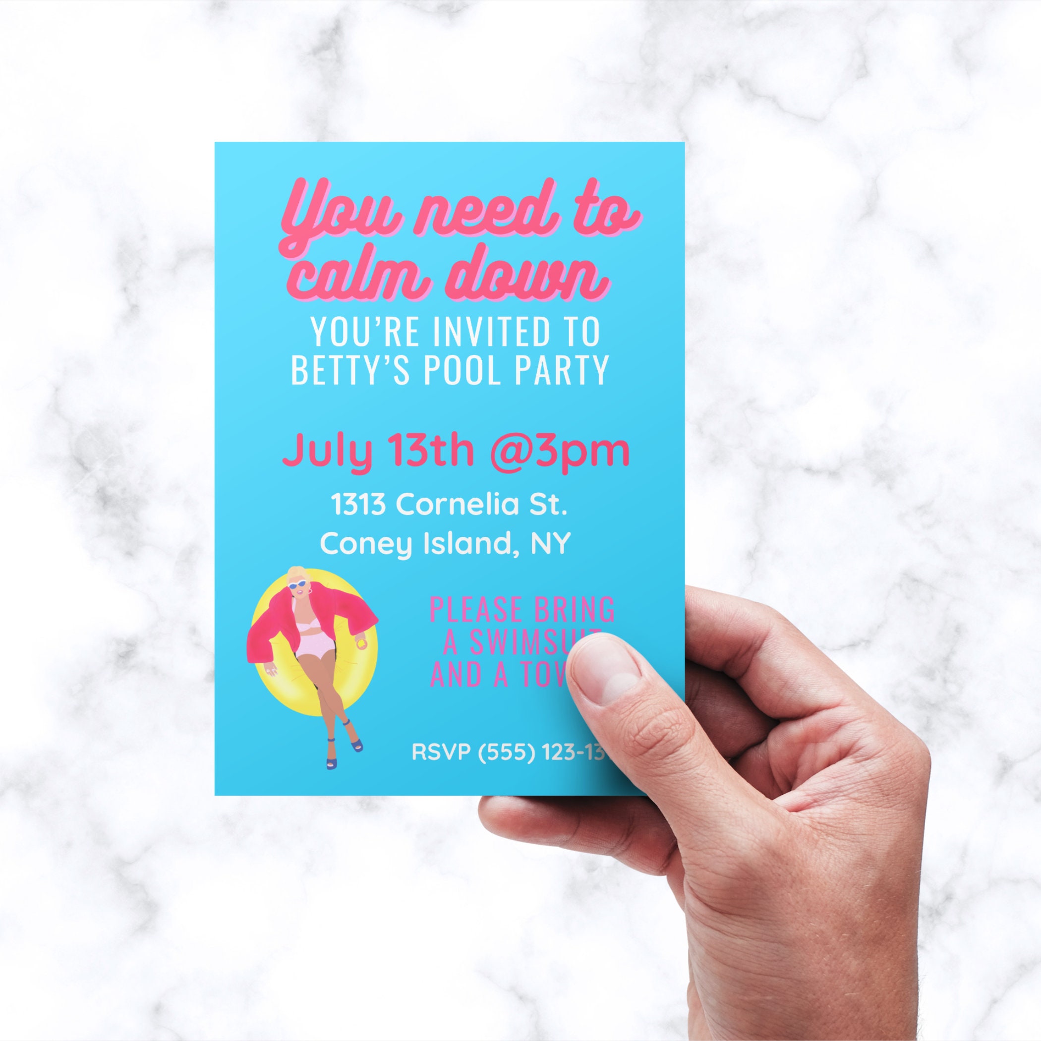 Taylor Swift Invitation, You Need to Calm Down, Swiftie Birthday ...