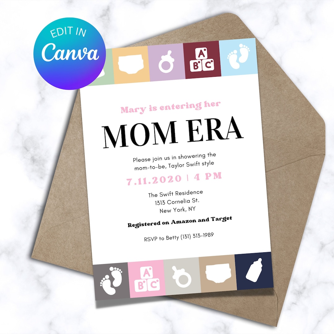 Swiftie Baby Shower Invitation, Taylor Swift Eras Baby Shower ...