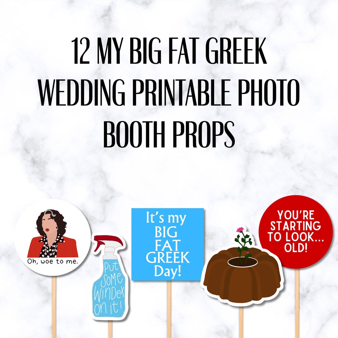 Big Fat Greek Wedding Photo Booth Props: Printable Party Decor (PDF) - Etsy