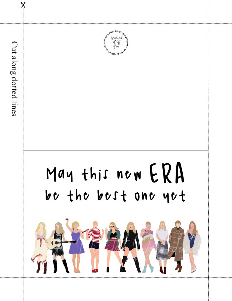 Taylor Swift Printable Birthday Card Swiftie Birthday Card Etsy