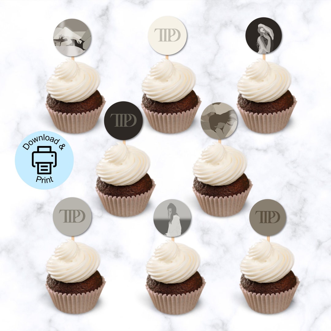TTPD Cupcake Toppers: Taylor Swift Party Decorations (printable PDF) - Etsy