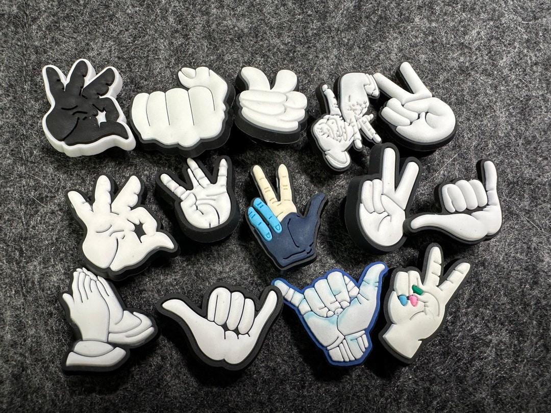 Hand Sign Finger Sign Design Shoe Charms Best Quality Juliesdecaldesign ...