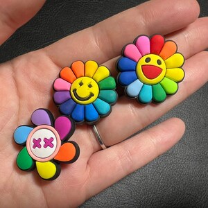 Colorful Rainbow Flowers Theme Fancy Shoe Charms and More - Etsy