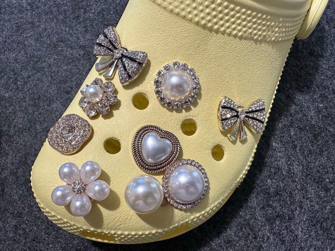 Pearl Flower Diamond Croc Charms: Bling Shoe Decoration - Etsy