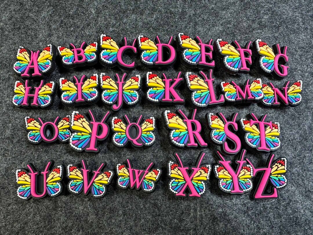 Butterfly Wings Alphabet Letters Shoe Charms Quality Juliesdecaldesign ...