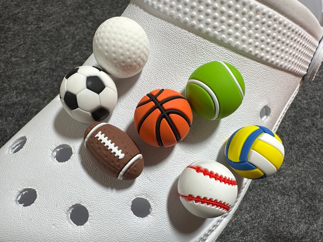 3D Sport Ball Shoe Charms: PVC Football, Basketball, Baseball - Etsy