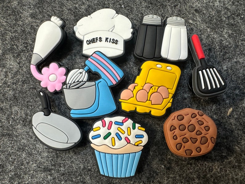Chef Theme Shoe Charms: Baking & Cooking PVC Charms - Etsy