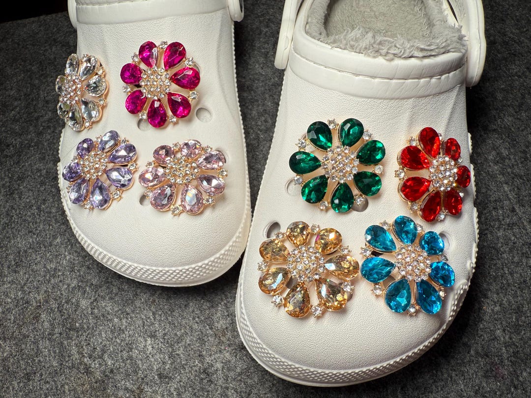 Rhinestone Flower Shoe Charms: Bling DIY Croc Decoration - Etsy
