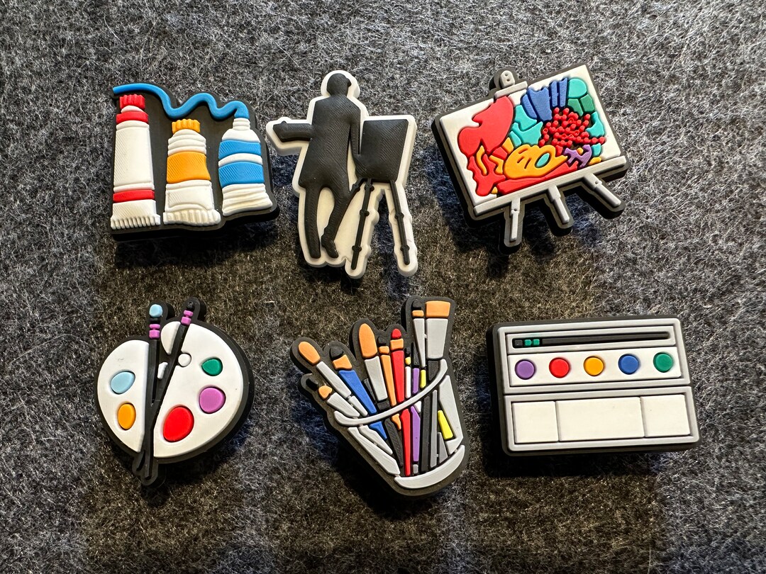 Painting Artist Sketch Canvas Painting Design Theme Shoe Charms - Etsy