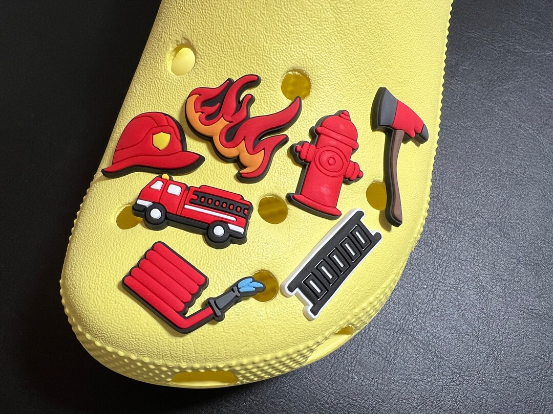 Fireman Fire Fighter Theme Shoe Charms Quality Juliesdecaldesign - Etsy