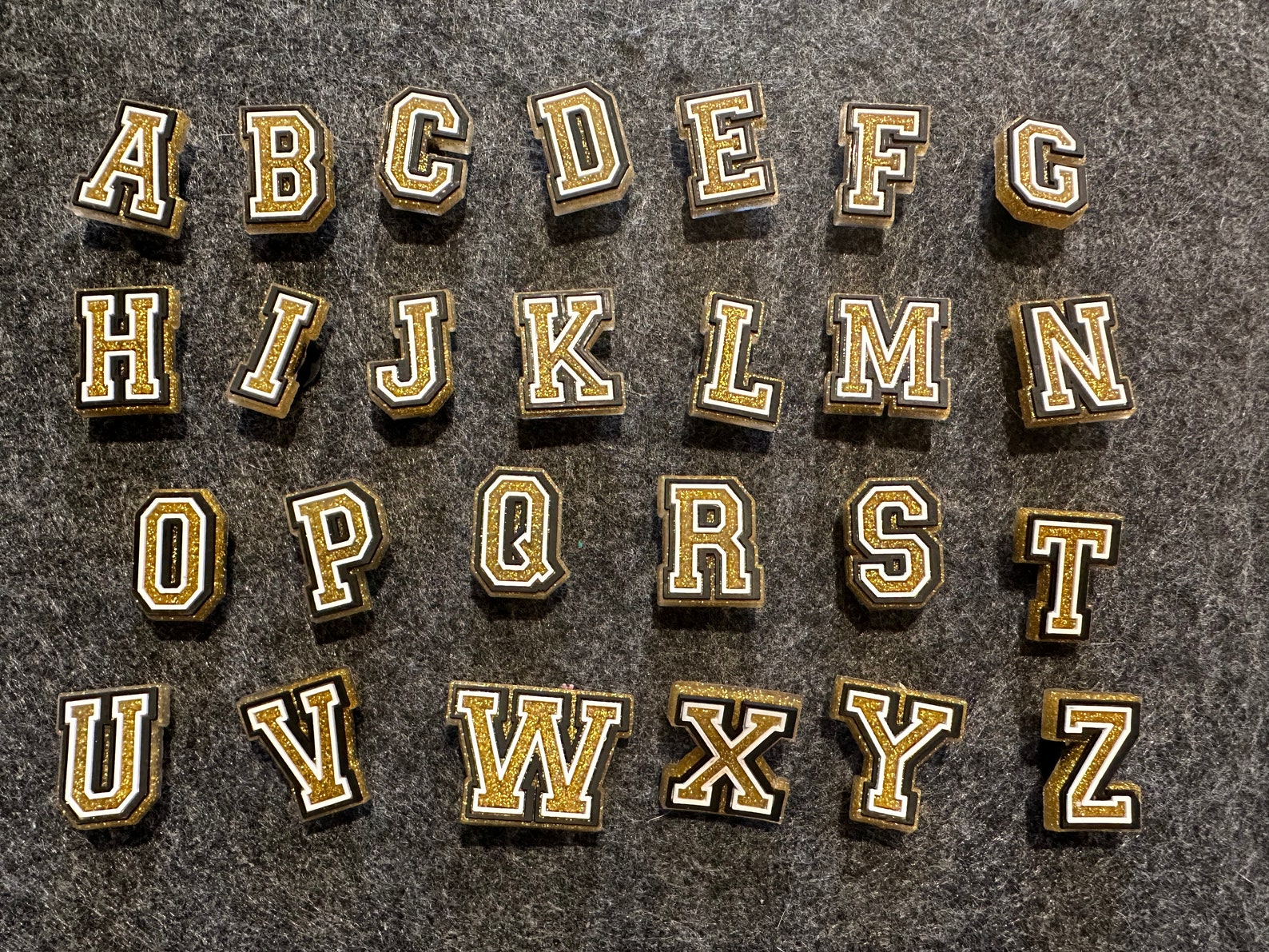 Shining Bling Design Gold and White Kids Alphabet Letter Shoe - Etsy