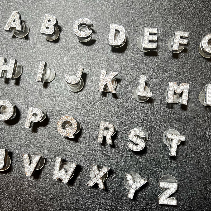 Silver Jibbitz Letters - Etsy