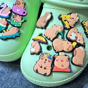 Croc Jibbitz 25-Piece 3D Capybara Shoe Charms - Cute Animal Decorations ...