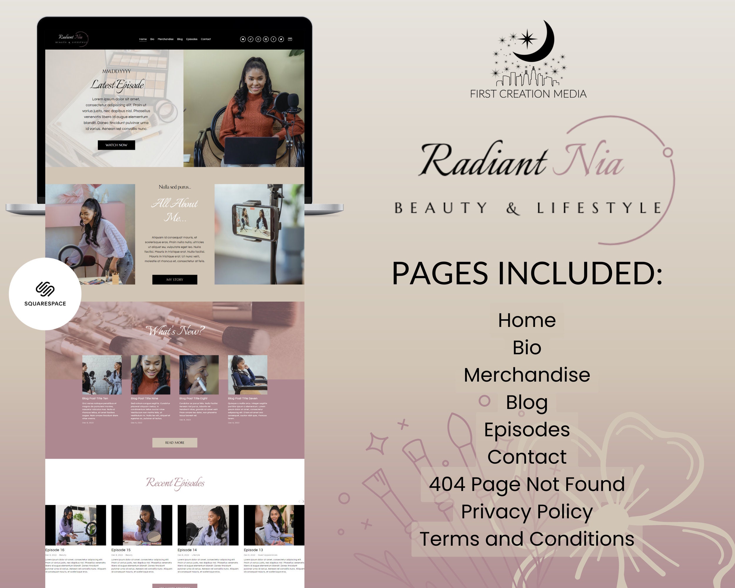 Squarespace Blogger Website Template Blog Web Design - Etsy