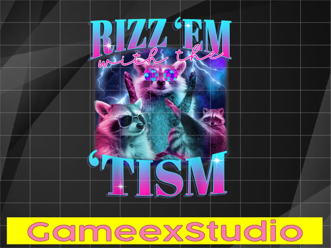 PNG ONLY Autism Funny Rizz Em With the Tism Png, Meme Autistic Opossum ...