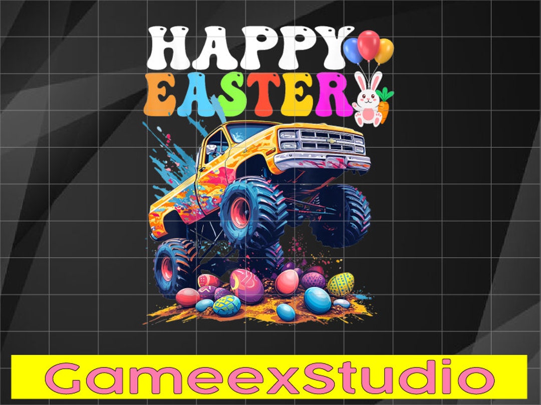 PNG ONLY Happy Easter Monster Truck Easter Eggs Png, Truck With Eggs ...