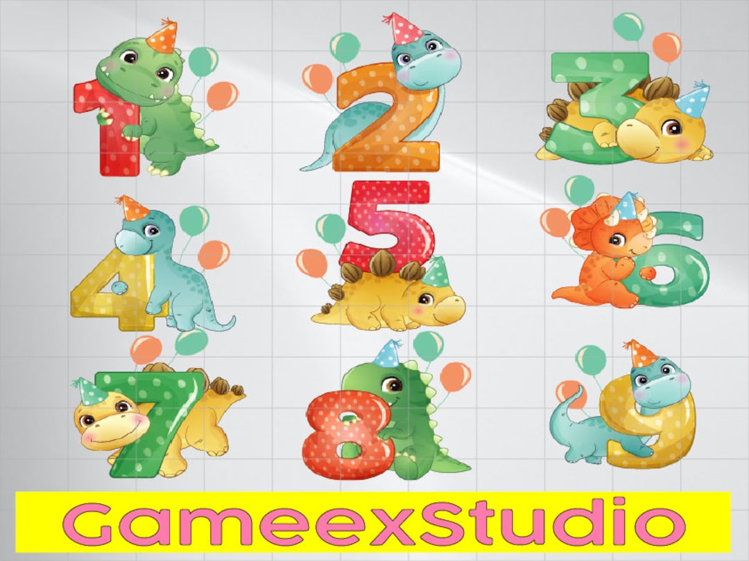 Dinosaur T Rex Numbers Png, Dinosaur Theme Birthday Party, Birthday ...