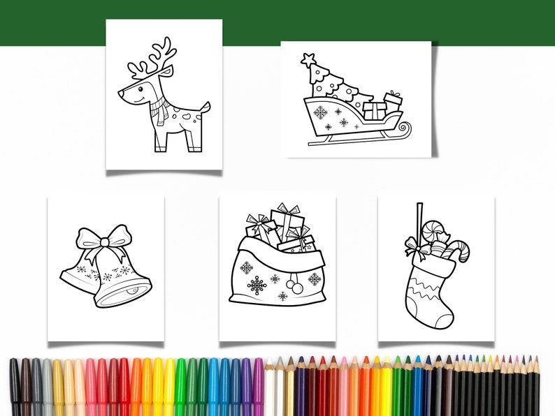 Baby Christmas Coloring Book, PRINTABLE Children's Simple Christmas ...