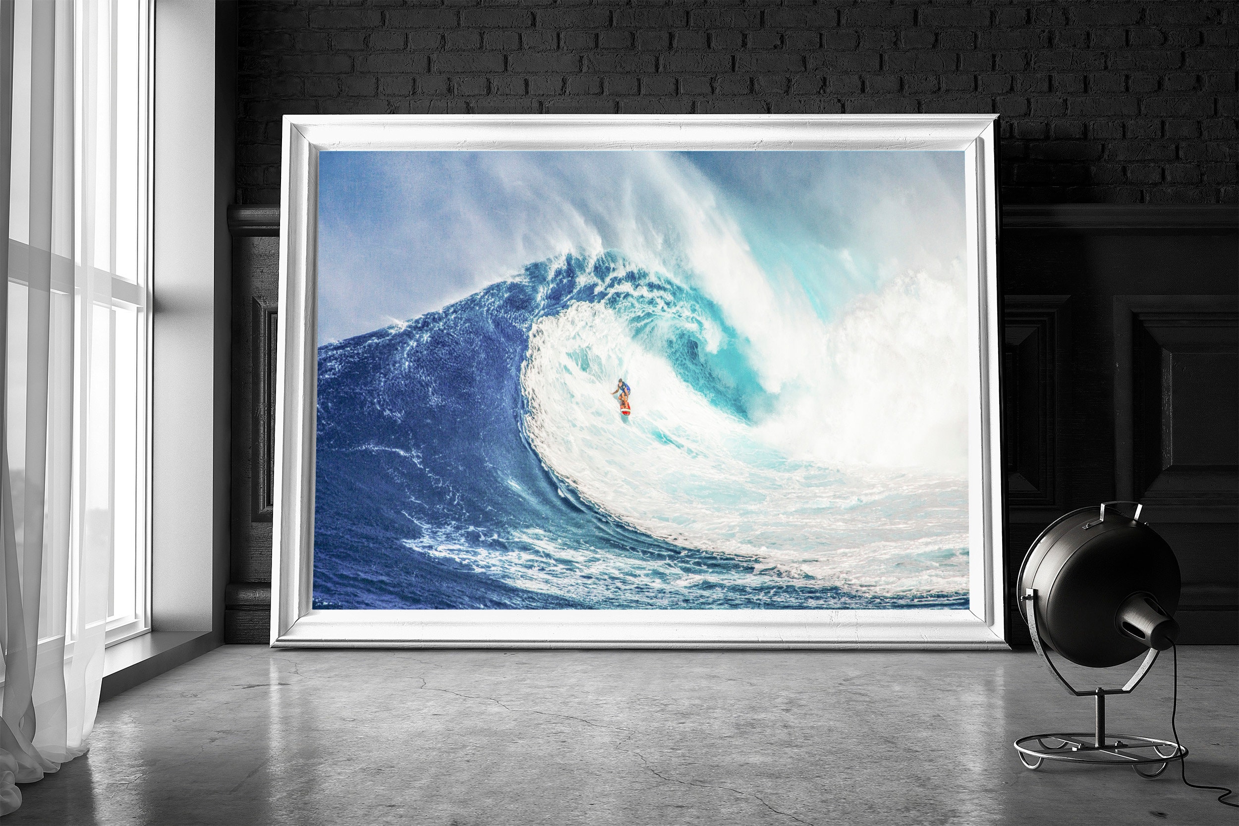 Surf Wall Art Print, Surfer Poster on Canvas, Surf Wave Print Art ...