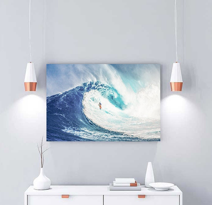 Surf Wall Art Print, Surfer Poster on Canvas, Surf Wave Print Art ...