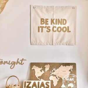 Be Kind Kids Wall Banner | Boys Wall Hanging ~ Warm Sand & Tan - Etsy