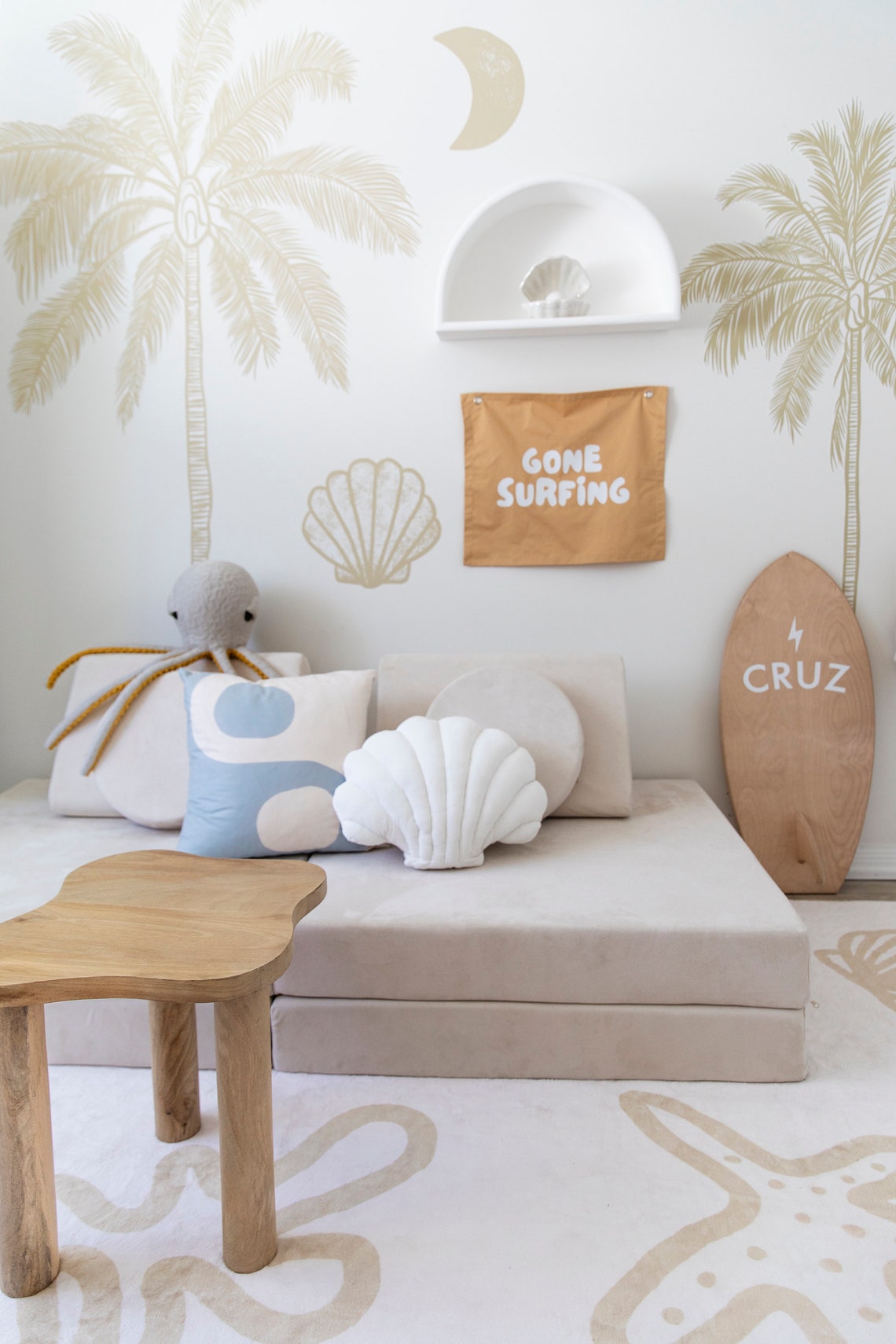 Gone Surfing Banner | Boys Wall Hanging ~ Honey Yellow - Etsy