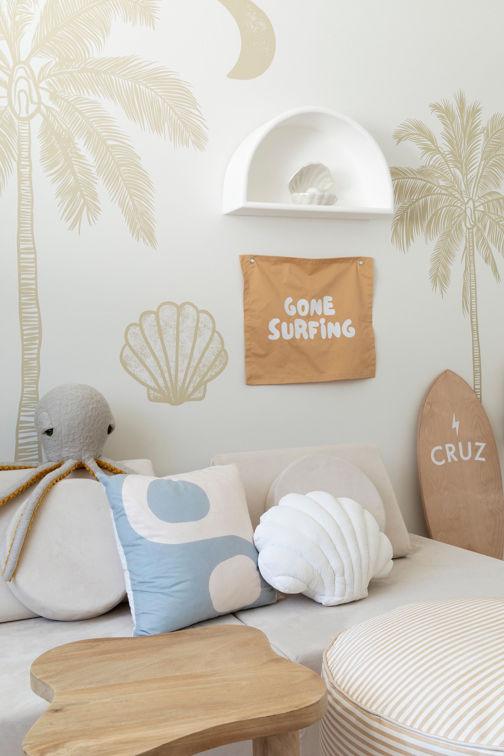 Gone Surfing Banner | Boys Wall Hanging ~ Honey Yellow - Etsy