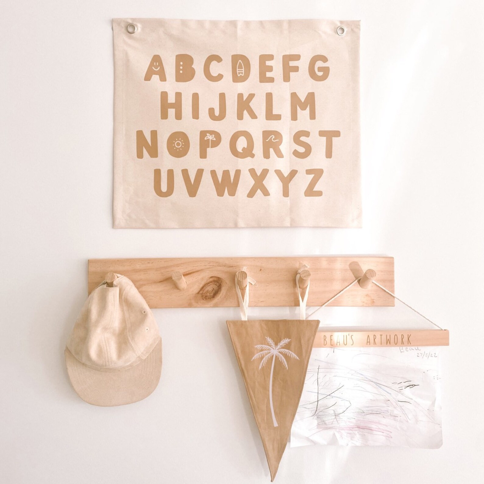 Alphabet Kids Wall Banner | ABC Wall Hanging ~ Warm Sand - Etsy