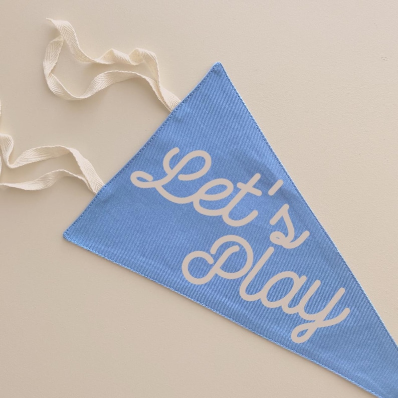 Let’s Play Tie up Pennant Flag | Wall Hanging ~ 8 Colour Options - Etsy