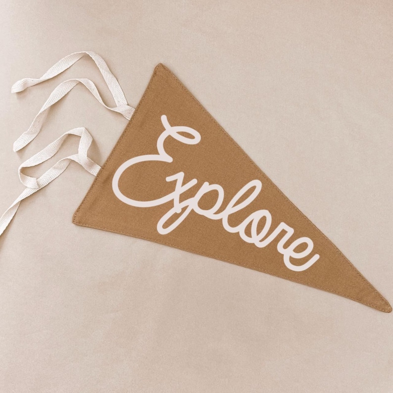 Explore Pennant Flag | Tie up Wall Hanging ~ 8 Colour Options - Etsy