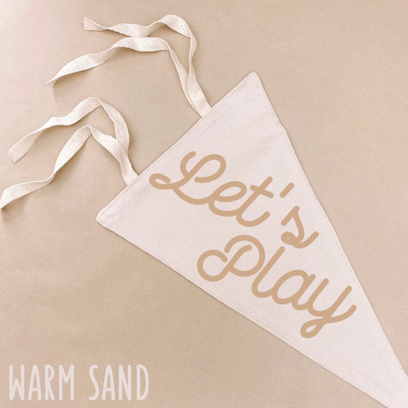 Let’s Play Tie up Pennant Flag | Wall Hanging ~ 8 Colour Options - Etsy