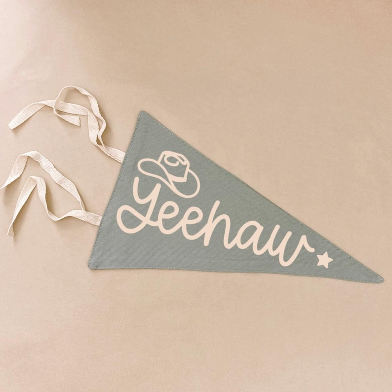 Yeehaw Cowboy Pennant Flag | Western Tie up Wall Hanging ~ 8 Colour ...