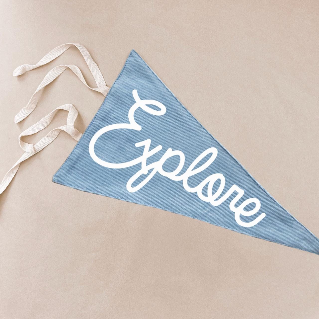 Explore Pennant Flag | Tie up Wall Hanging ~ 8 Colour Options - Etsy