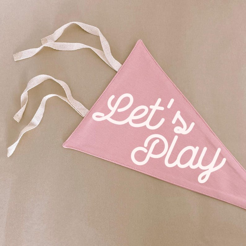 Let’s Play Tie up Pennant Flag | Wall Hanging ~ 8 Colour Options - Etsy