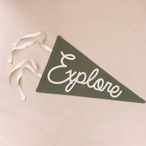 Explore Pennant Flag | Tie up Wall Hanging ~ 8 Colour Options - Etsy