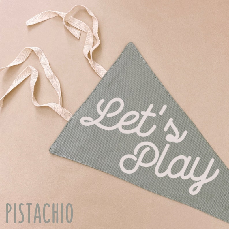 Let’s Play Tie up Pennant Flag | Wall Hanging ~ 8 Colour Options - Etsy