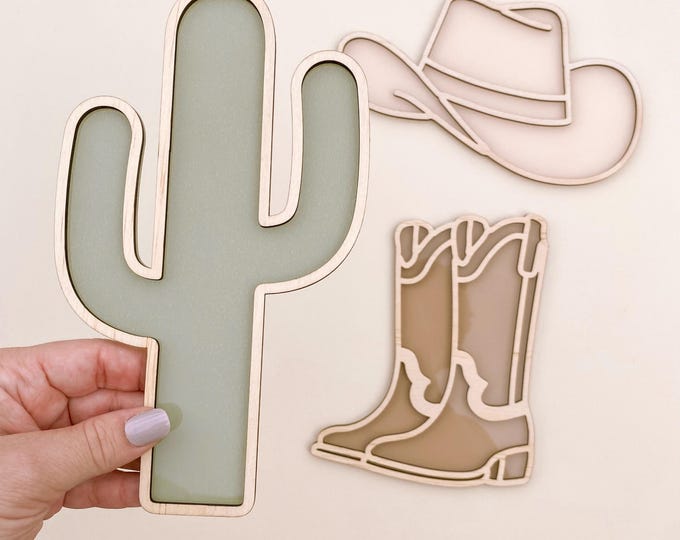 Western Cowboy Wall Decor Shapes Set ~ Cowboy Hat | Cowboy Boots ...