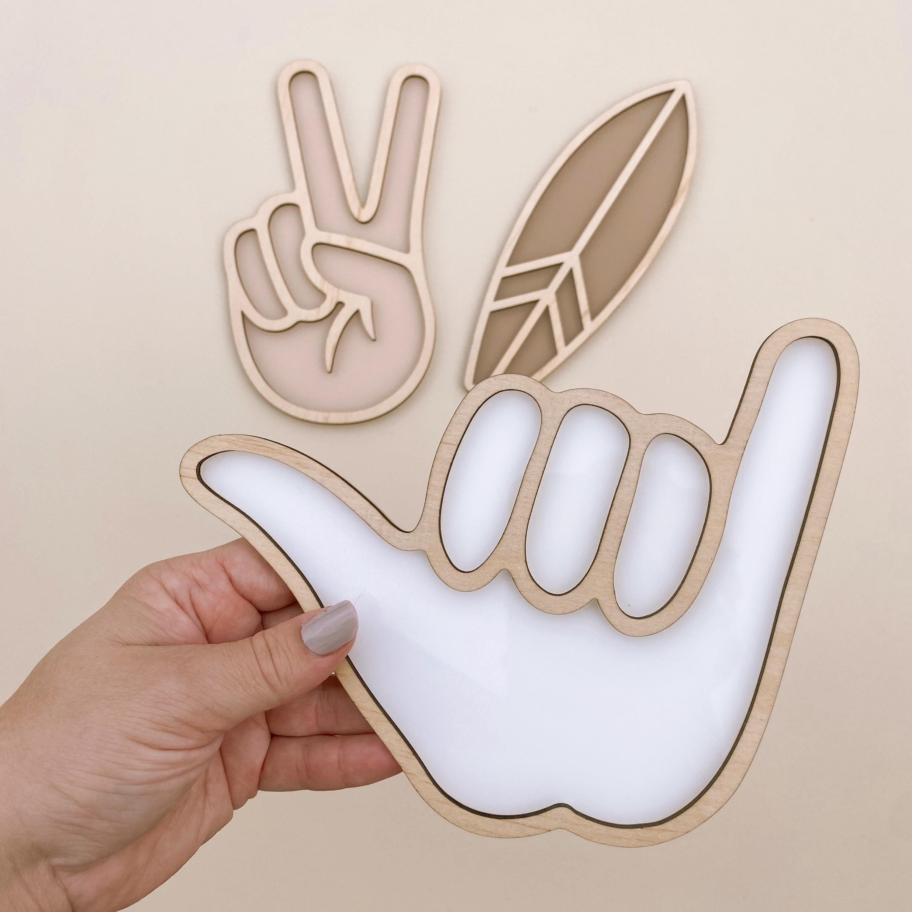 Shaka Coastal Wall Decor Shapes Set ~ Shaka | Kombi Van | Ocean Wave ...