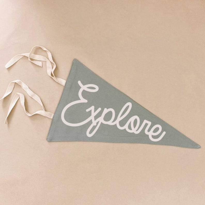 Explore Pennant Flag | Tie up Wall Hanging ~ 8 Colour Options - Etsy