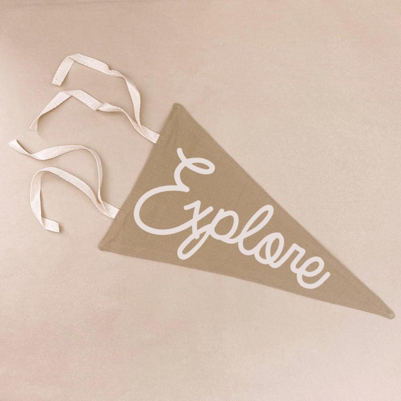 Explore Pennant Flag | Tie up Wall Hanging ~ 8 Colour Options - Etsy