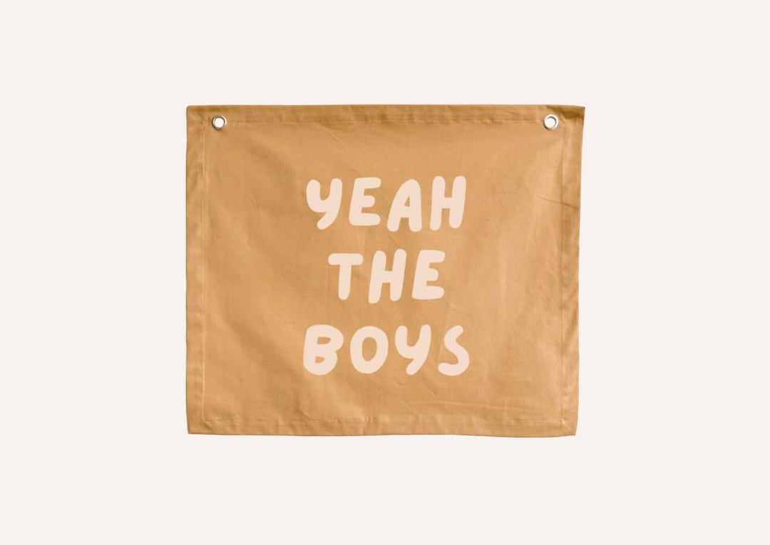 Yeah the Boys Kids Wall Banner | Boys Wall Hanging ~ Camel - Etsy