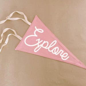 Explore Pennant Flag | Tie up Wall Hanging ~ 8 Colour Options - Etsy